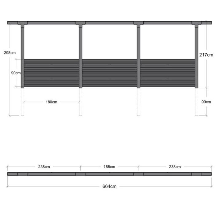 Plus Cubic pergola enkelt 3-moduler trykimprægnere | BAUHAUS