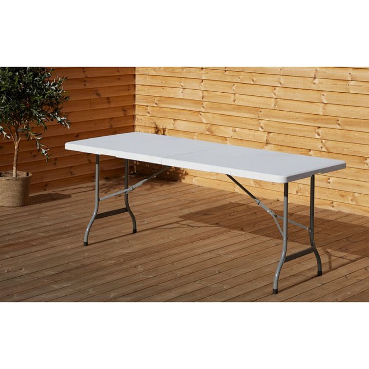 Sunfun foldebord hvid 180 cm | BAUHAUS