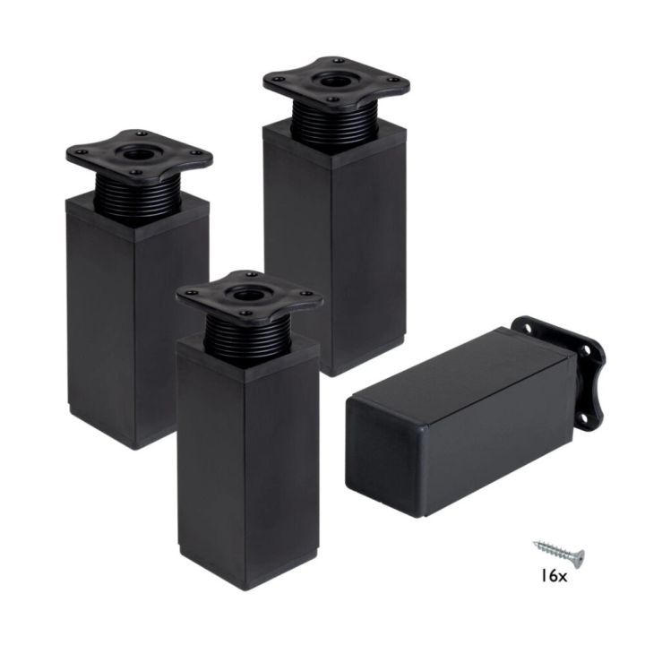 Walteco møbelben 40x40 mm justerbar plastik sort 4 | BAUHAUS