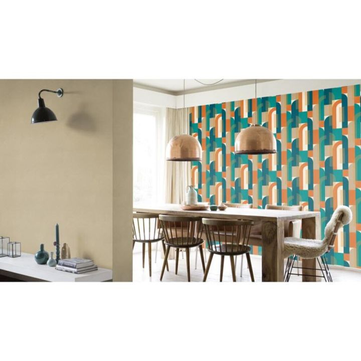 Rasch tapet Studio abstrakt orange/blå/grøn | BAUHAUS