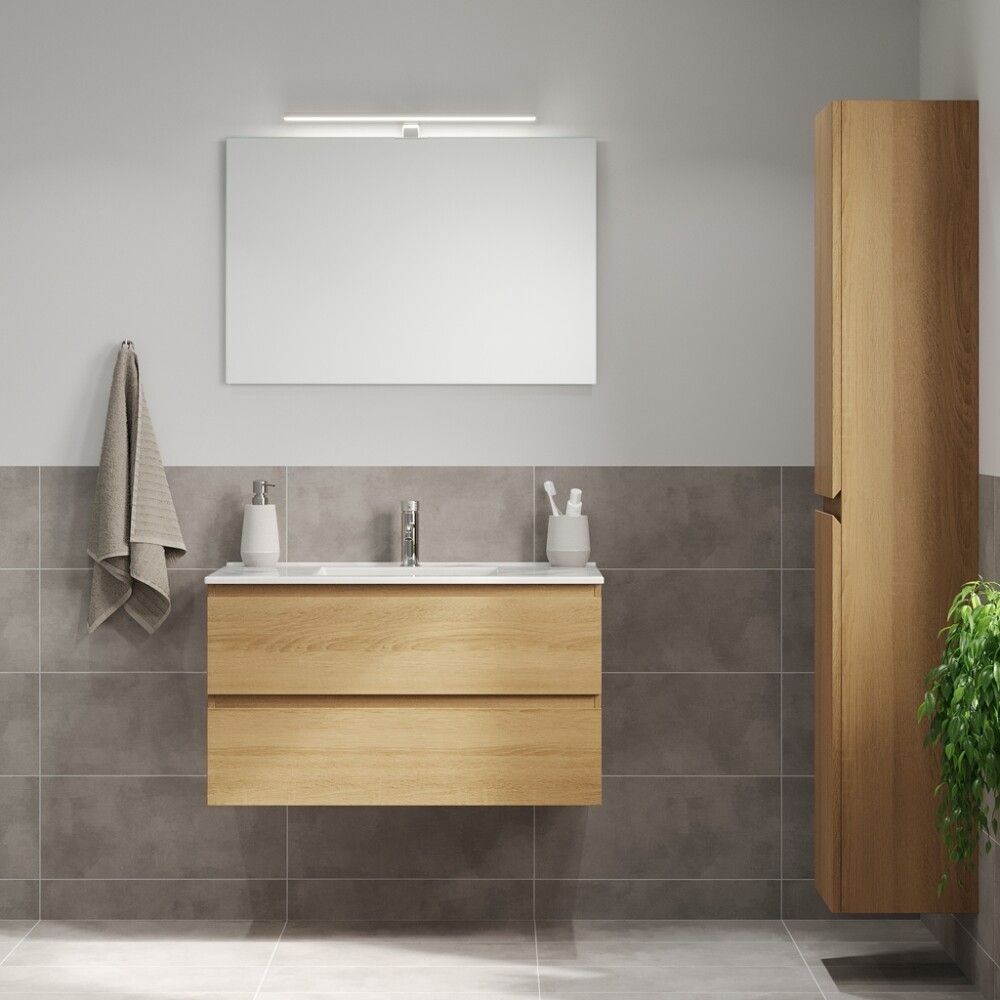 Camden badmøbelsæt Integrated egetræ 90 cm | BAUHAUS