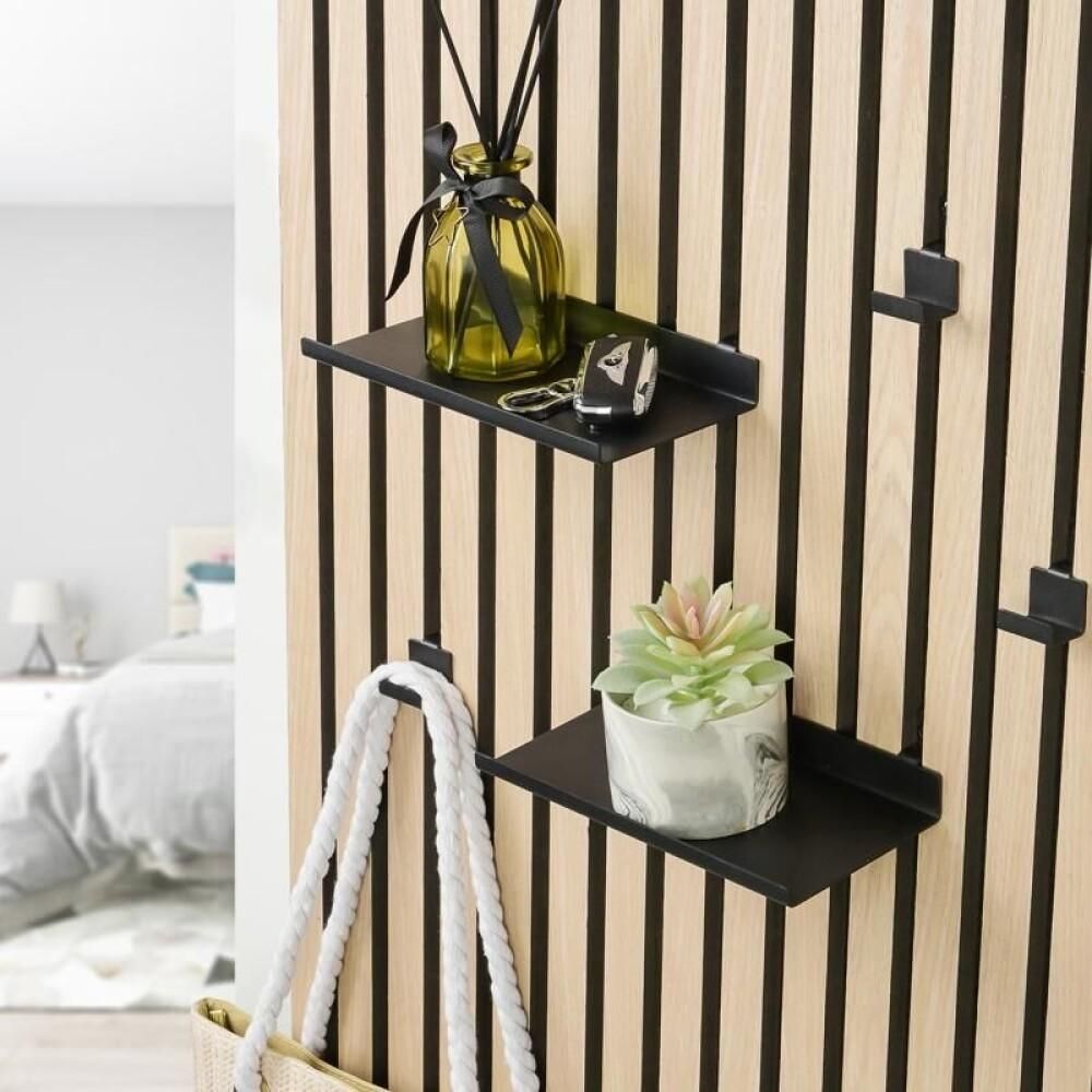 Sort hylde til akustikpanel m/skruer | BAUHAUS