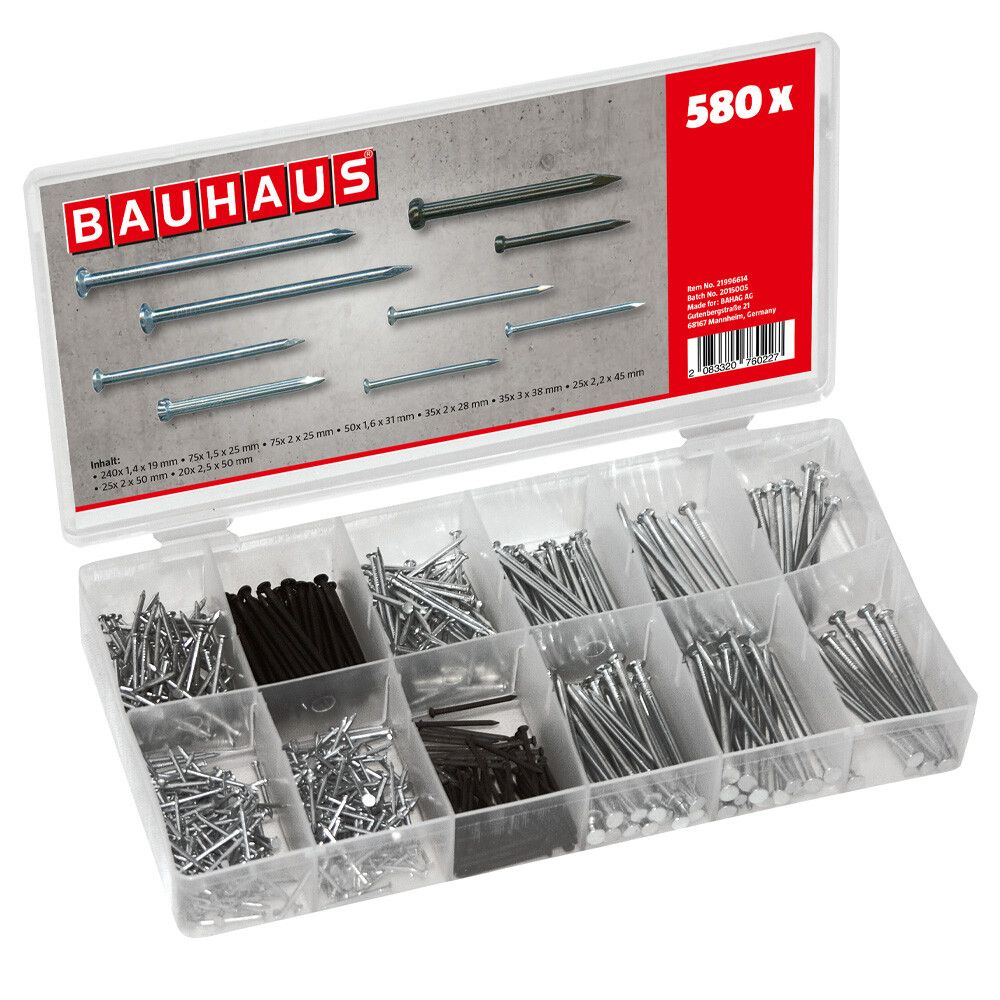 Søm sortiment 580 stk | BAUHAUS