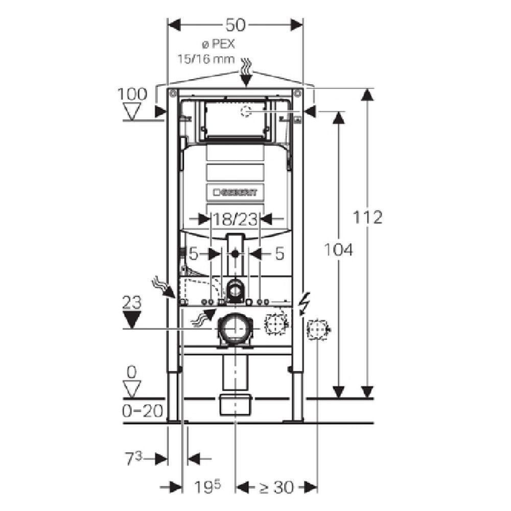 Geberit Duofix Sigma indbygningscisterne 112 cm | BAUHAUS