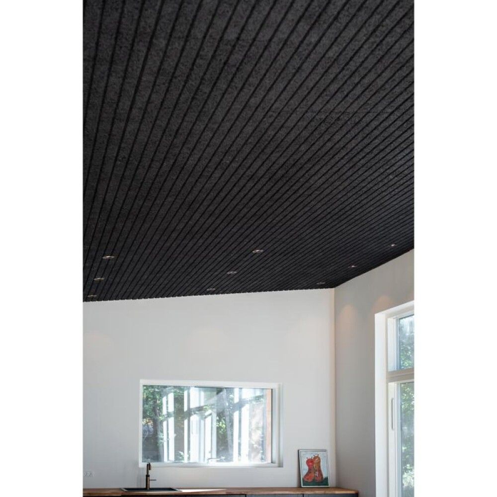Troldtekt akustikplade v-line 1way 10 sort 1200x60 | BAUHAUS