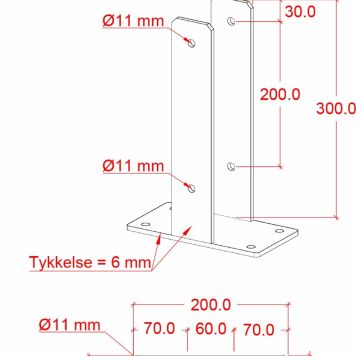 Plus U-stolpefod t/fundament sort 30 cm inkl. skru | BAUHAUS